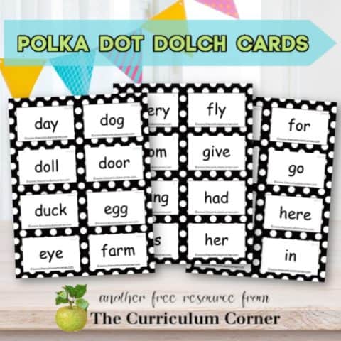 Dolch Sight Words - The Curriculum Corner 123