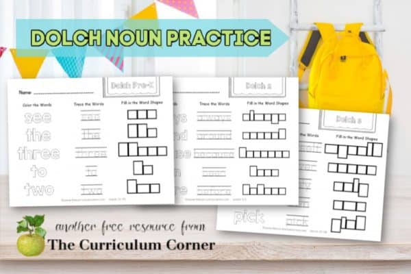 Dolch Sight Words - The Curriculum Corner 123