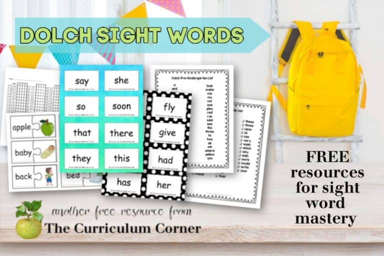Dolch Sight Words - The Curriculum Corner 123