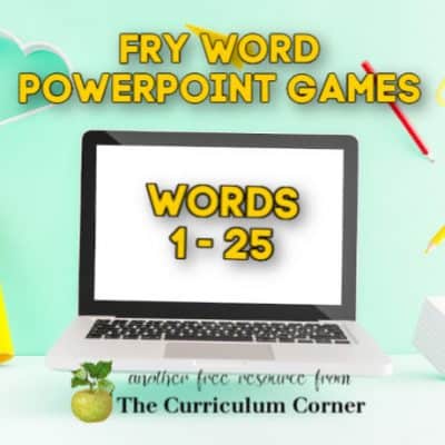 Fry PowerPoint Games (1st 100 Words) - The Curriculum Corner 123