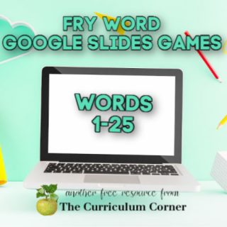 Fry Google Slides Games (1st 100 Words) - The Curriculum Corner 123