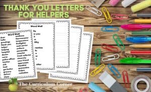 Thank You Letters for Helpers - The Curriculum Corner 123