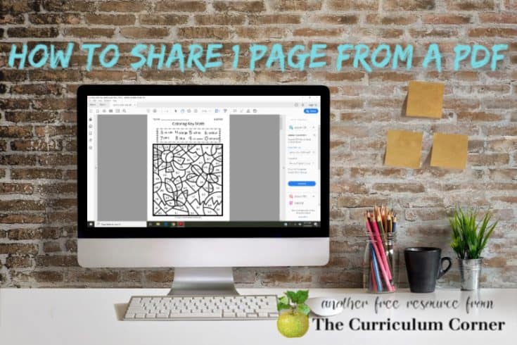 How to Share 1 PDF Page - The Curriculum Corner 123