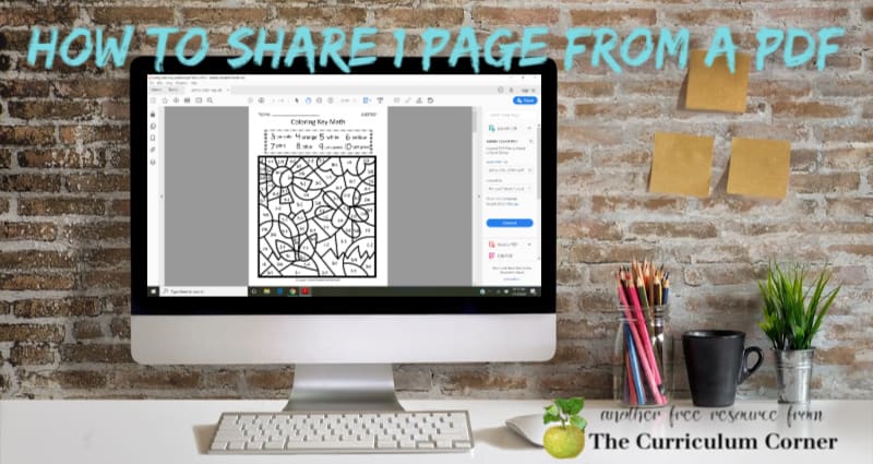 How to Share 1 PDF Page - The Curriculum Corner 123