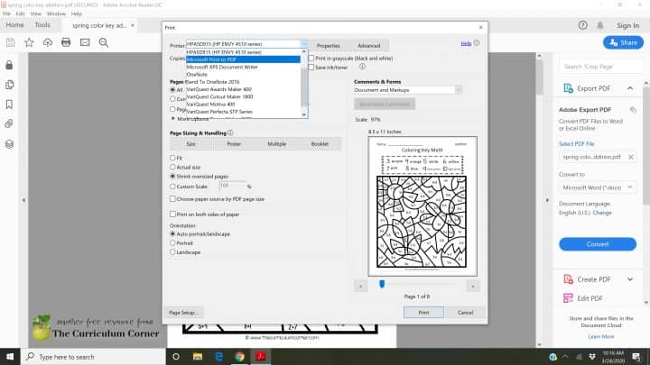 How to Share 1 PDF Page - The Curriculum Corner 123