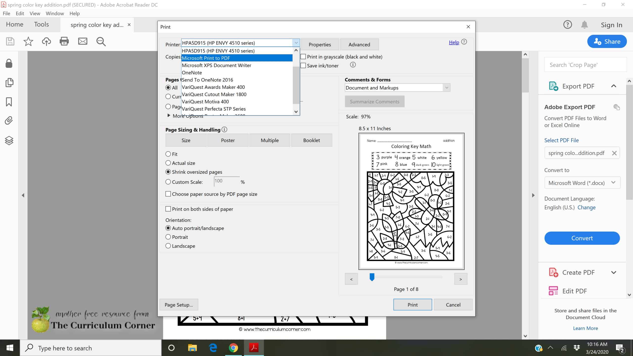 How to Share 1 PDF Page - The Curriculum Corner 123