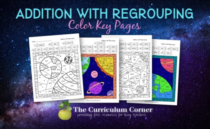 Space Addition Color Key - The Curriculum Corner 123