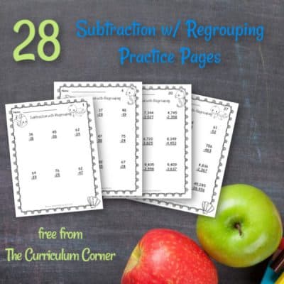 subtraction practice pages 1 feature - The Curriculum Corner 123