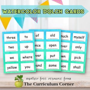 Dolch Sight Words - The Curriculum Corner 123