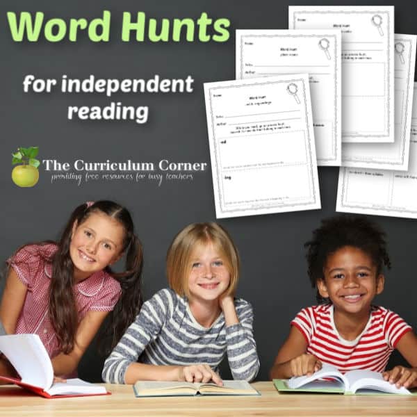 word hunts feature - The Curriculum Corner 123