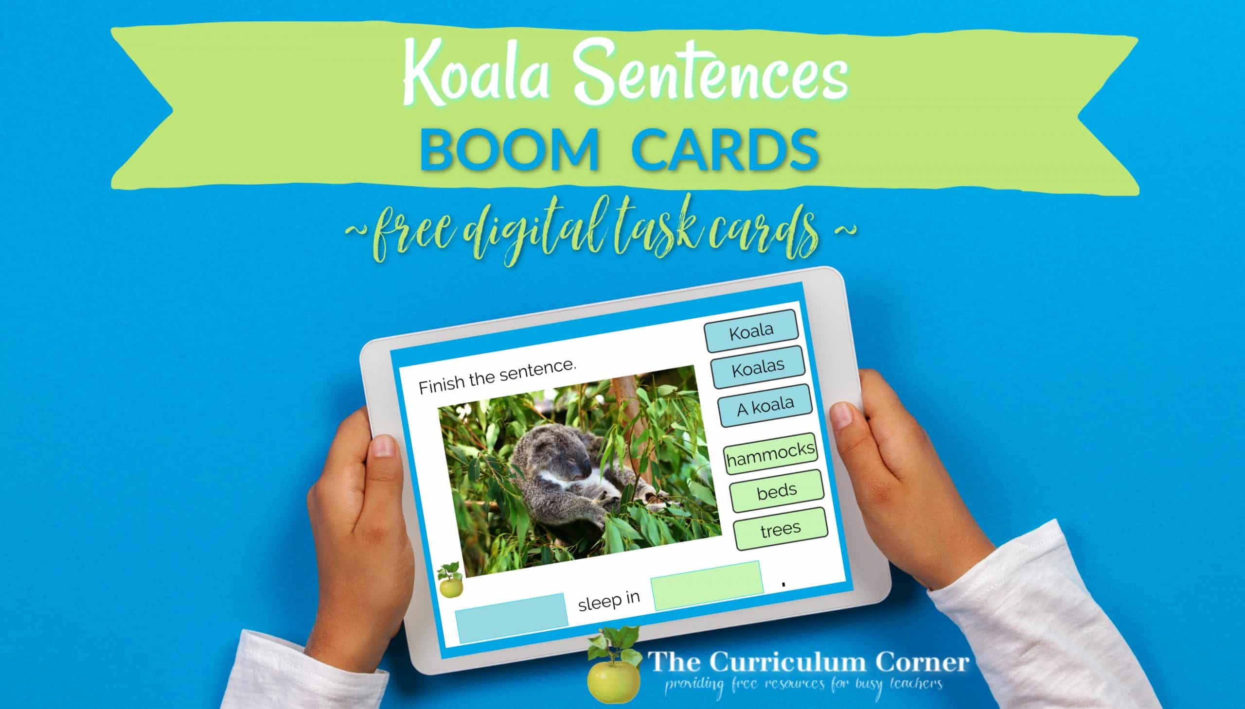 Boom Cards: Koala Sentences - The Curriculum Corner 123
