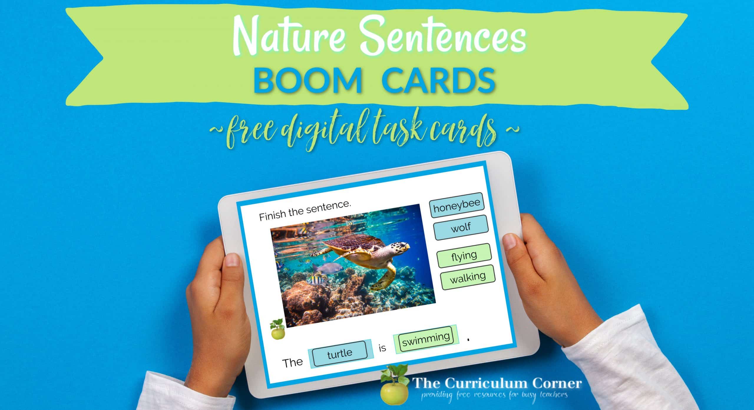 Boom Cards: Nature Sentences - The Curriculum Corner 123