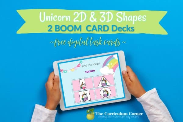 Boom Cards: Unicorn Shapes - The Curriculum Corner 123