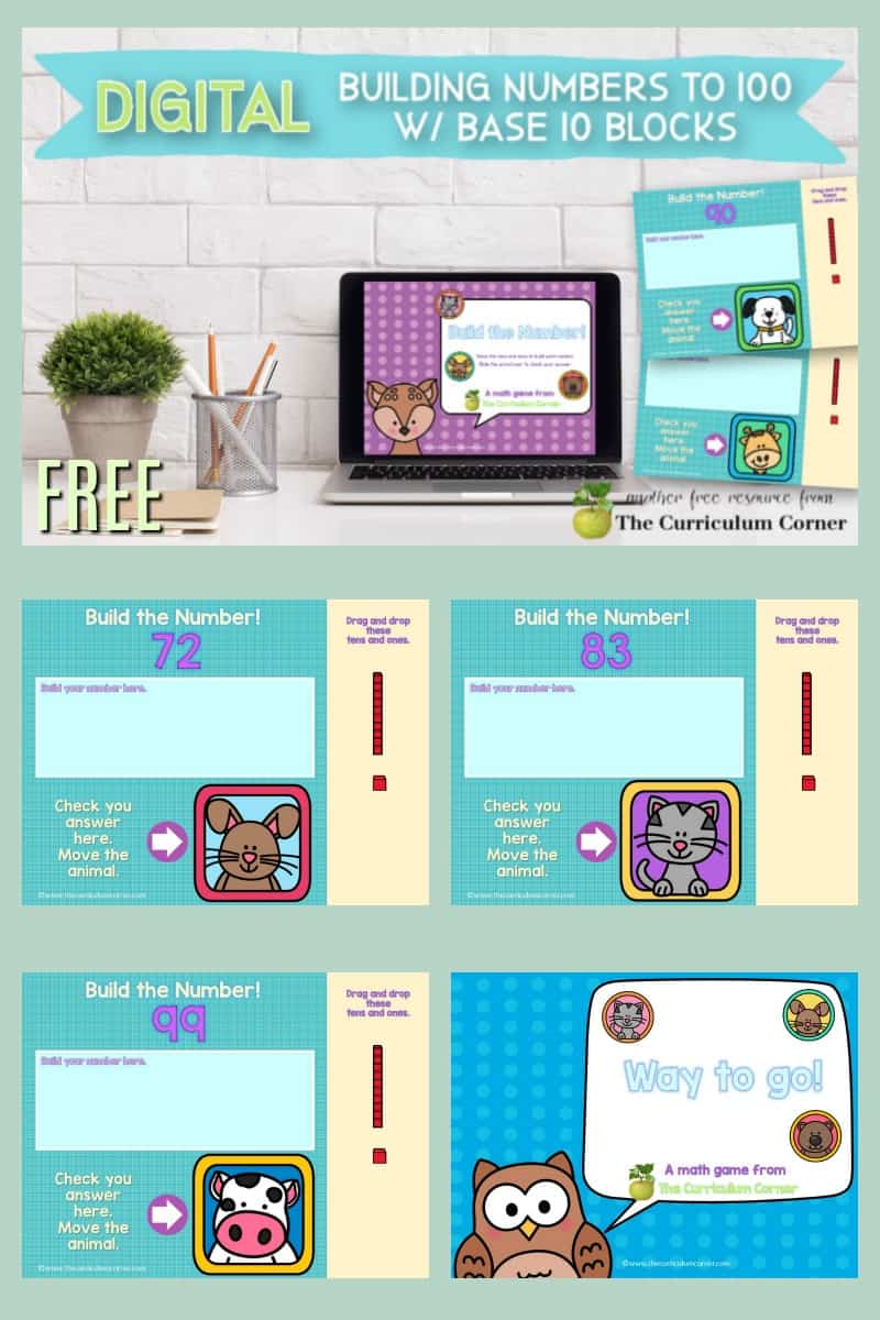 Digital: Base 10 Blocks, Building to 100 - The Curriculum Corner 123