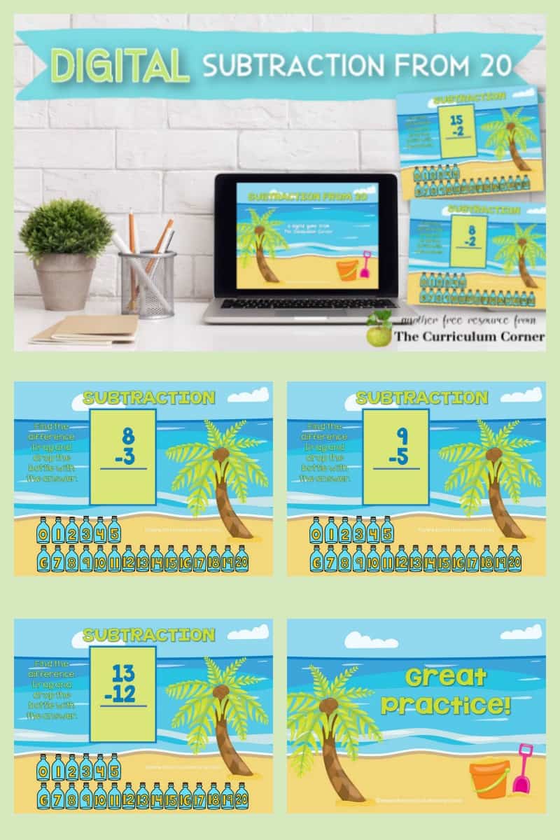 Digital: Subtraction from 20 - The Curriculum Corner 123
