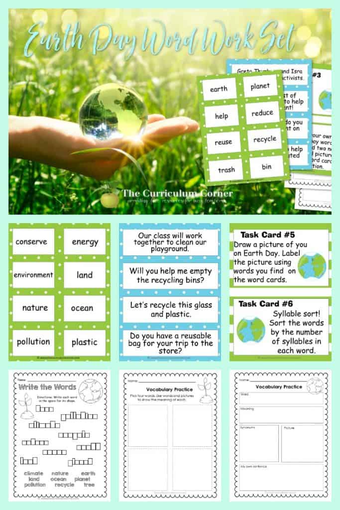 Earth Day Word Work Set - The Curriculum Corner 123