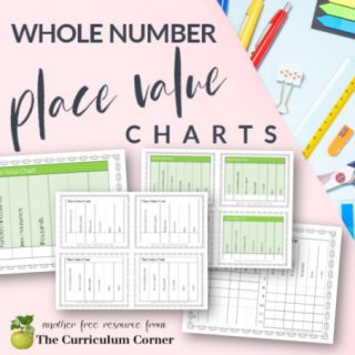 place value charts feature - The Curriculum Corner 123