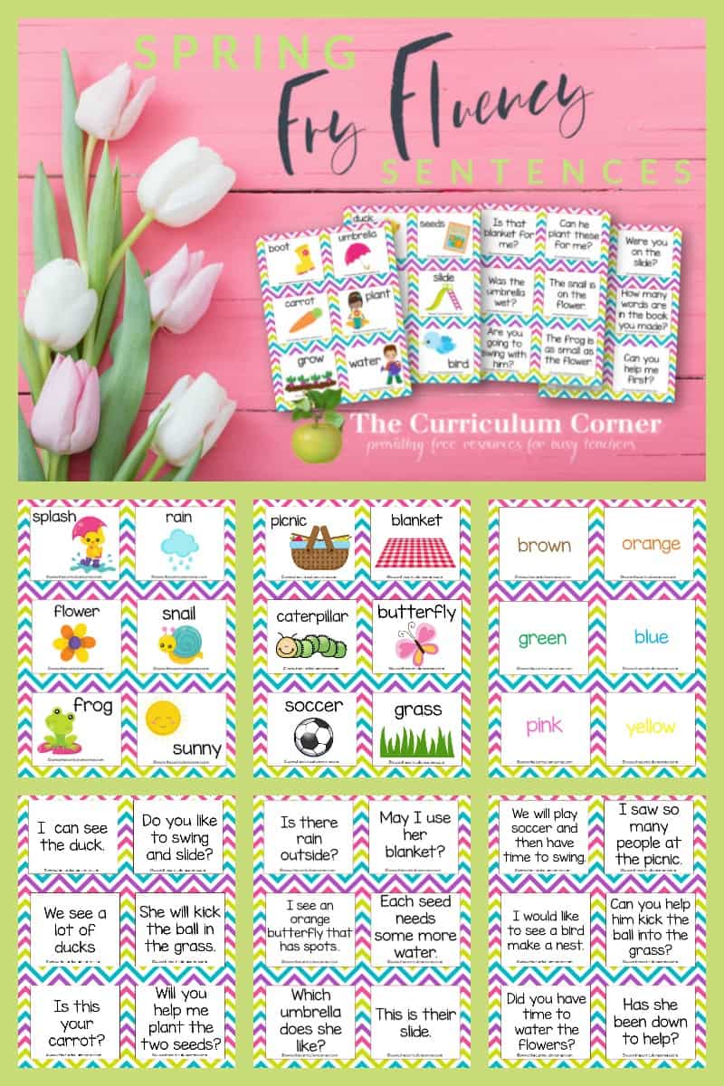 Spring Fry Fluency Sentences - The Curriculum Corner 123