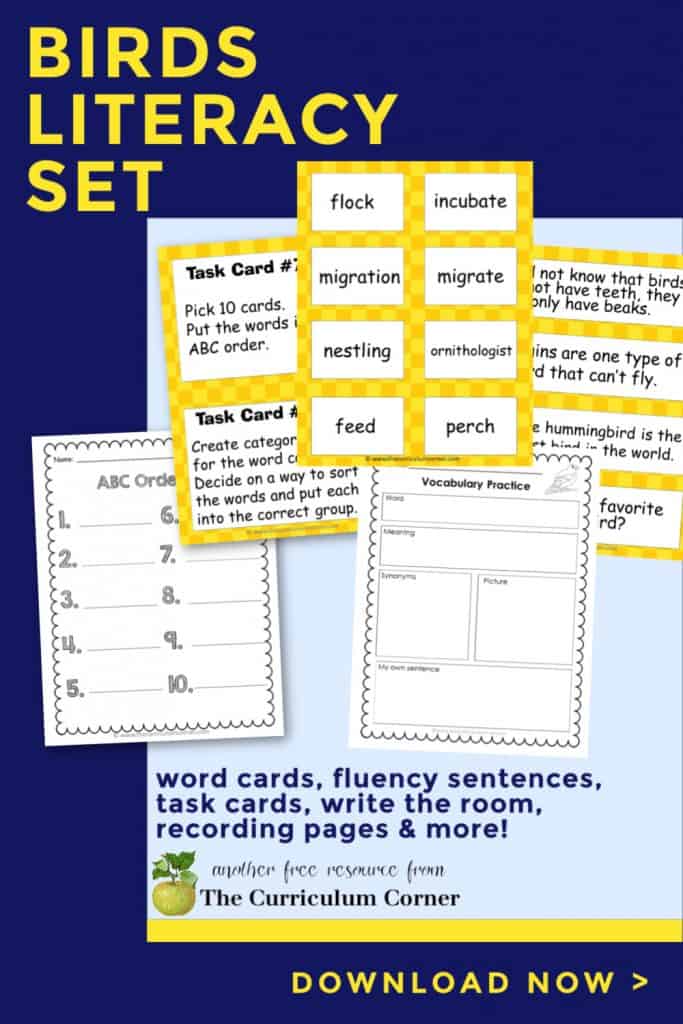Birds Literacy Set - The Curriculum Corner 123
