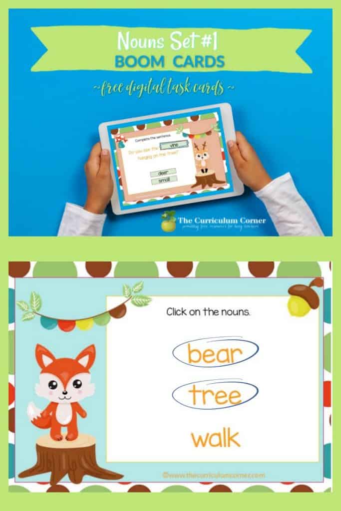 Boom Cards: Nouns Set #1 - The Curriculum Corner 123