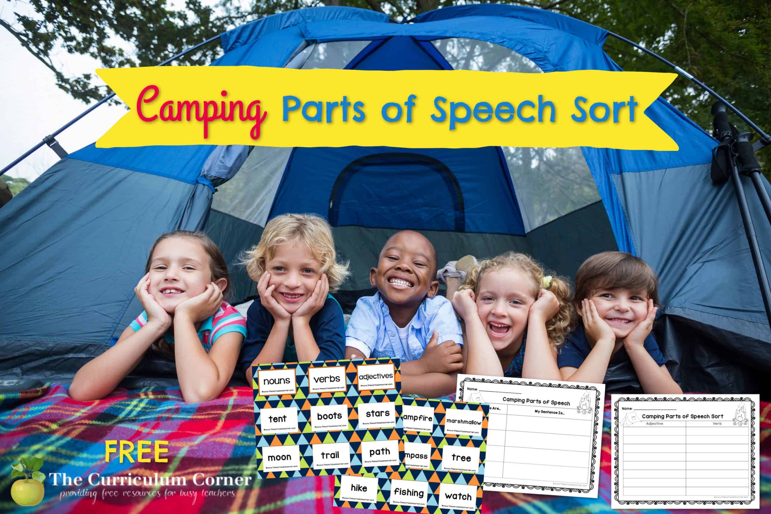 Camping Parts of Speech Sort - The Curriculum Corner 123