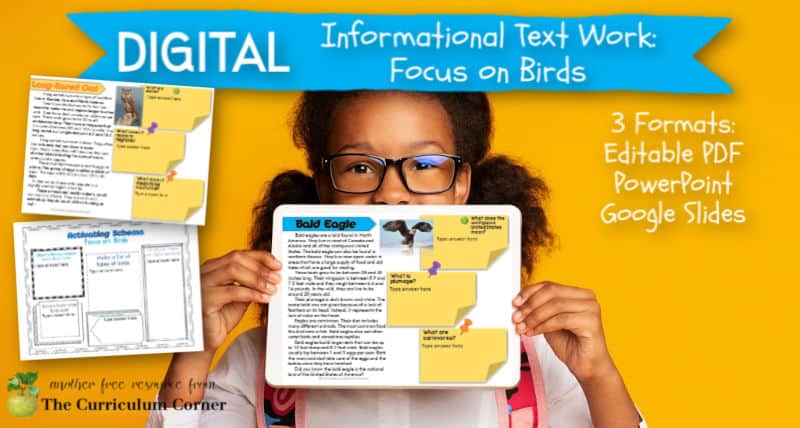 Digital Informational Text: Birds - The Curriculum Corner 123