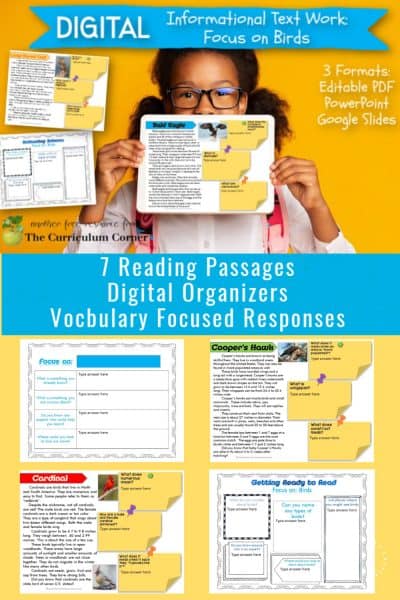 Digital Informational Text: Birds - The Curriculum Corner 123