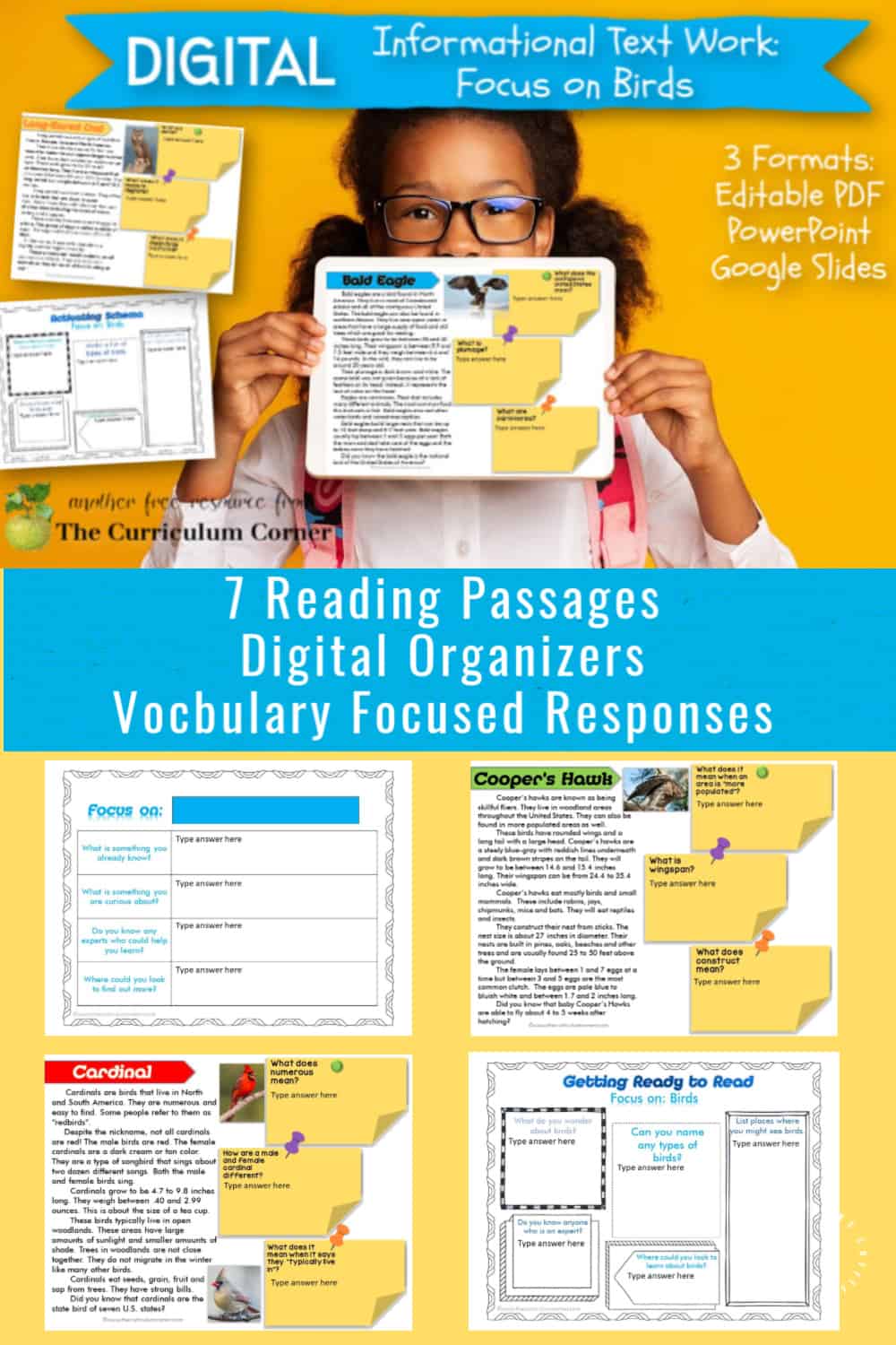 Digital Informational Text: Birds - The Curriculum Corner 123