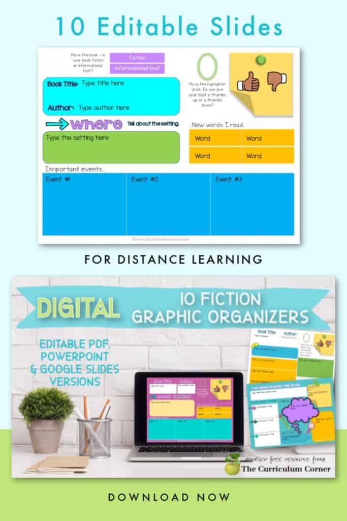 Fiction: Digital Graphic Organizers - The Curriculum Corner 123