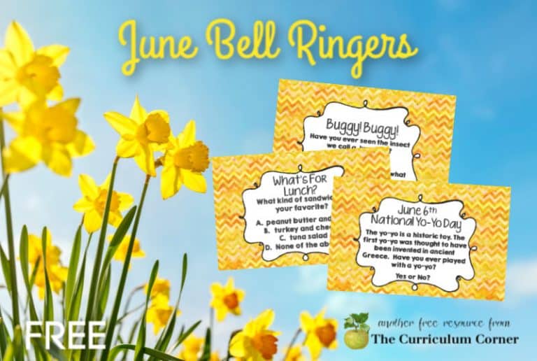 June Bell Ringer Questions - The Curriculum Corner 123