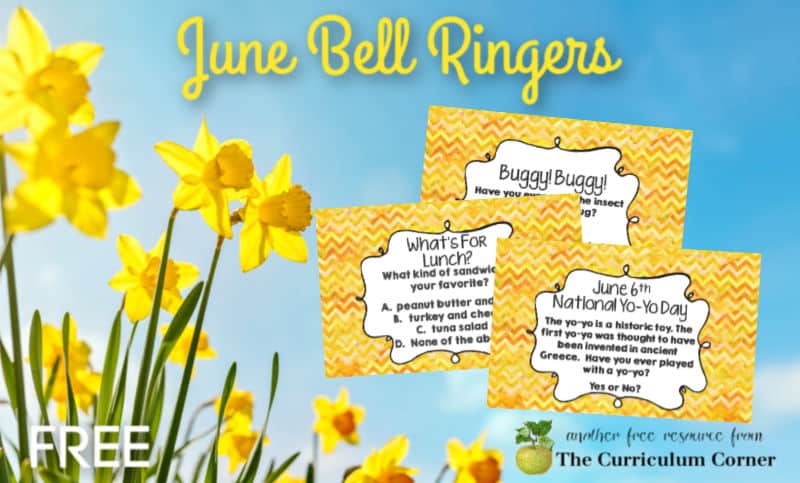 June Bell Ringer Questions - The Curriculum Corner 123