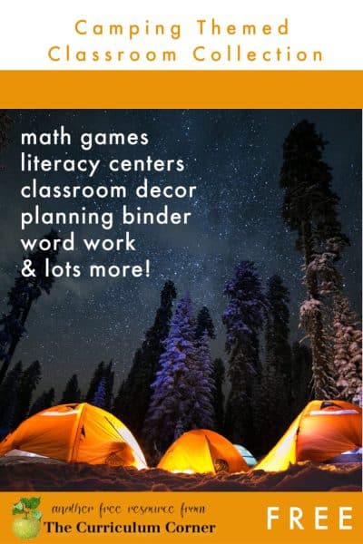 Camping Collection for the Classroom - The Curriculum Corner 123