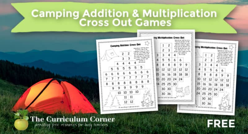 Camping Cross Out Games - The Curriculum Corner 123