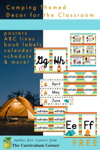 Classroom Decor: Camping - The Curriculum Corner 123