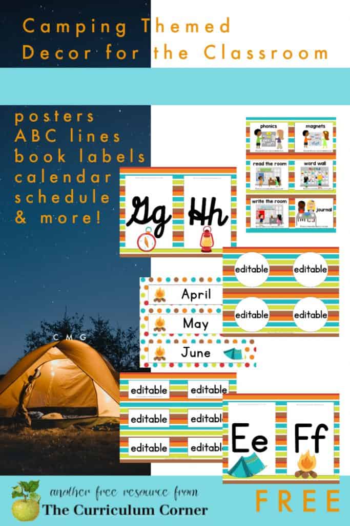 Classroom Decor: Camping - The Curriculum Corner 123
