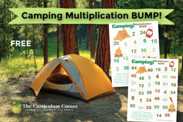 Camping Multiplication BUMP! - The Curriculum Corner 123
