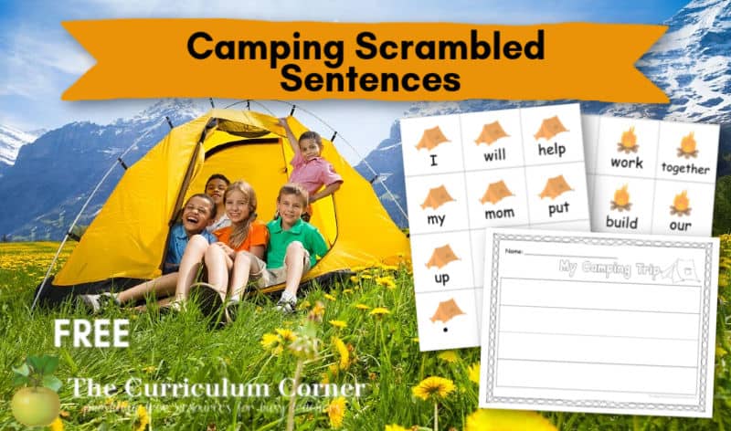 Camping Scrambled Sentences - The Curriculum Corner 123
