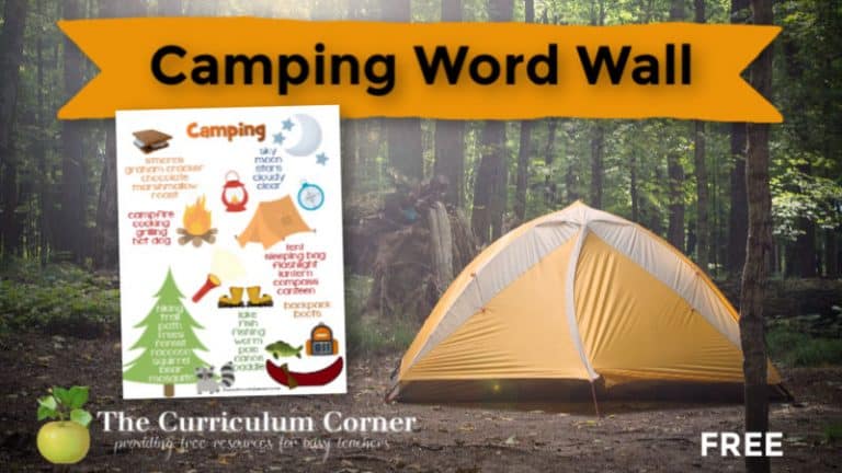 camping word wall fb - The Curriculum Corner 123