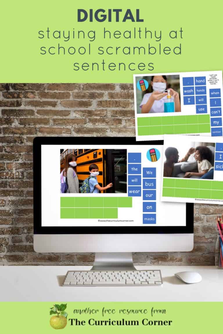 Digital: Staying Healthy Scrambled Sentences - The Curriculum Corner 123