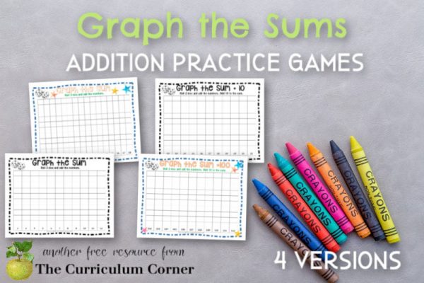 Graph the Sum Addition Games - The Curriculum Corner 123