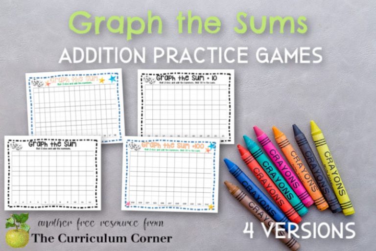 Graph the Sum Addition Games - The Curriculum Corner 123