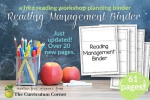 Editable Reading Management Binder - The Curriculum Corner 123