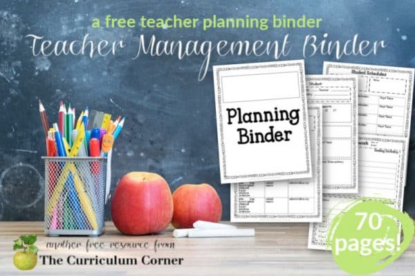 Editable Teacher Planning Binder - The Curriculum Corner 123