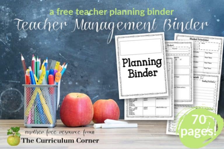 Editable Teacher Planning Binder - The Curriculum Corner 123