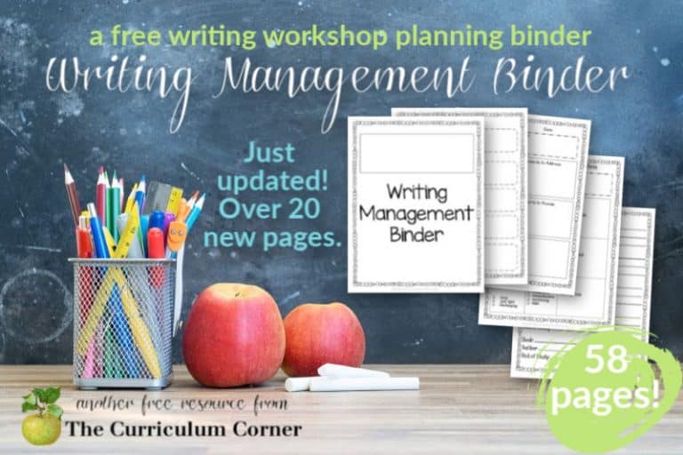 Editable Writing Management Binder - The Curriculum Corner 123