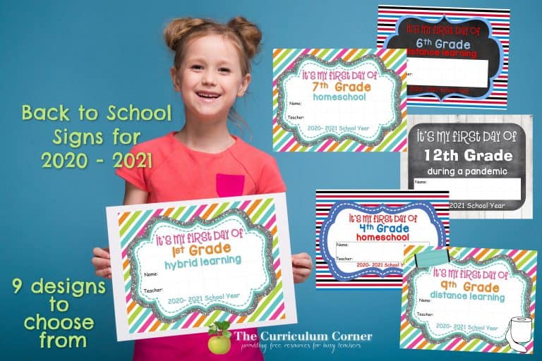 back-to-school-signs - The Curriculum Corner 123