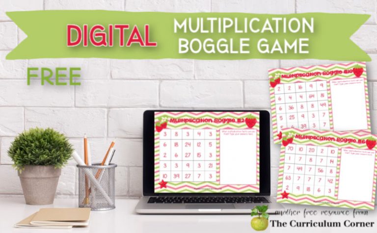 Digital Multiplication Math Boggle - The Curriculum Corner 123