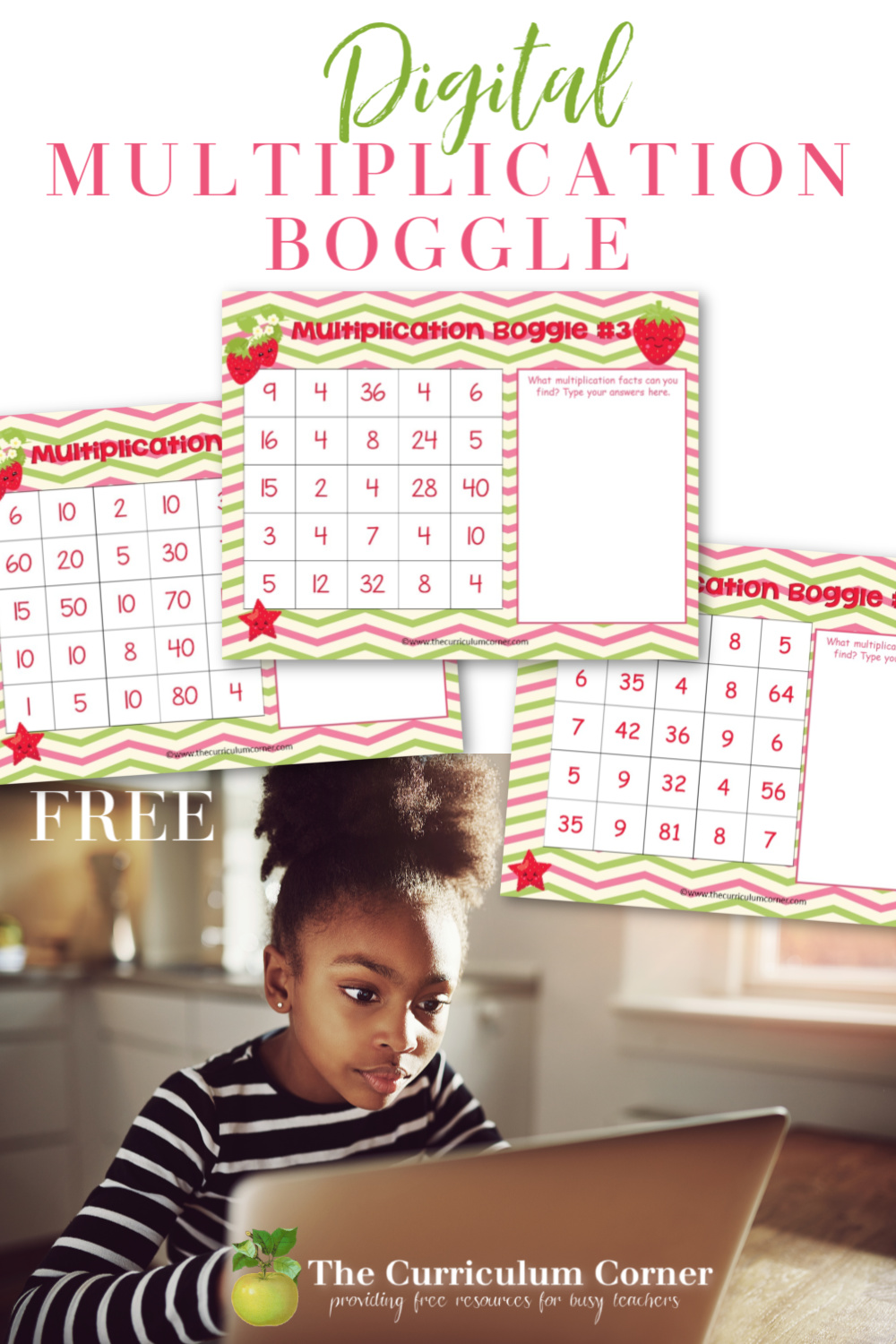Digital Multiplication Math Boggle - The Curriculum Corner 123