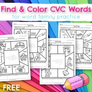 find color cvc feature - The Curriculum Corner 123