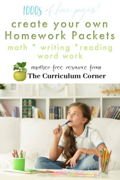Packets for Home Learning (Homework Packets) - The Curriculum Corner 123